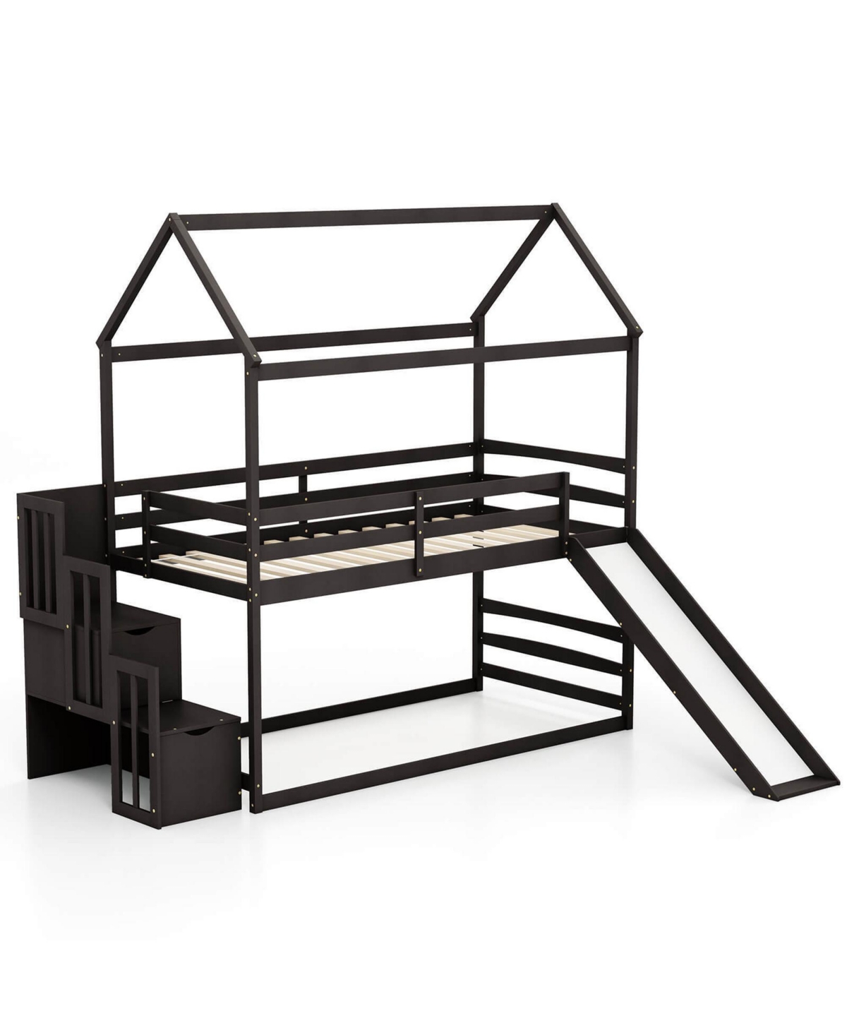 Click here for Gymax Loft Bed w/ Slide and Storage Staircase Twin... prices