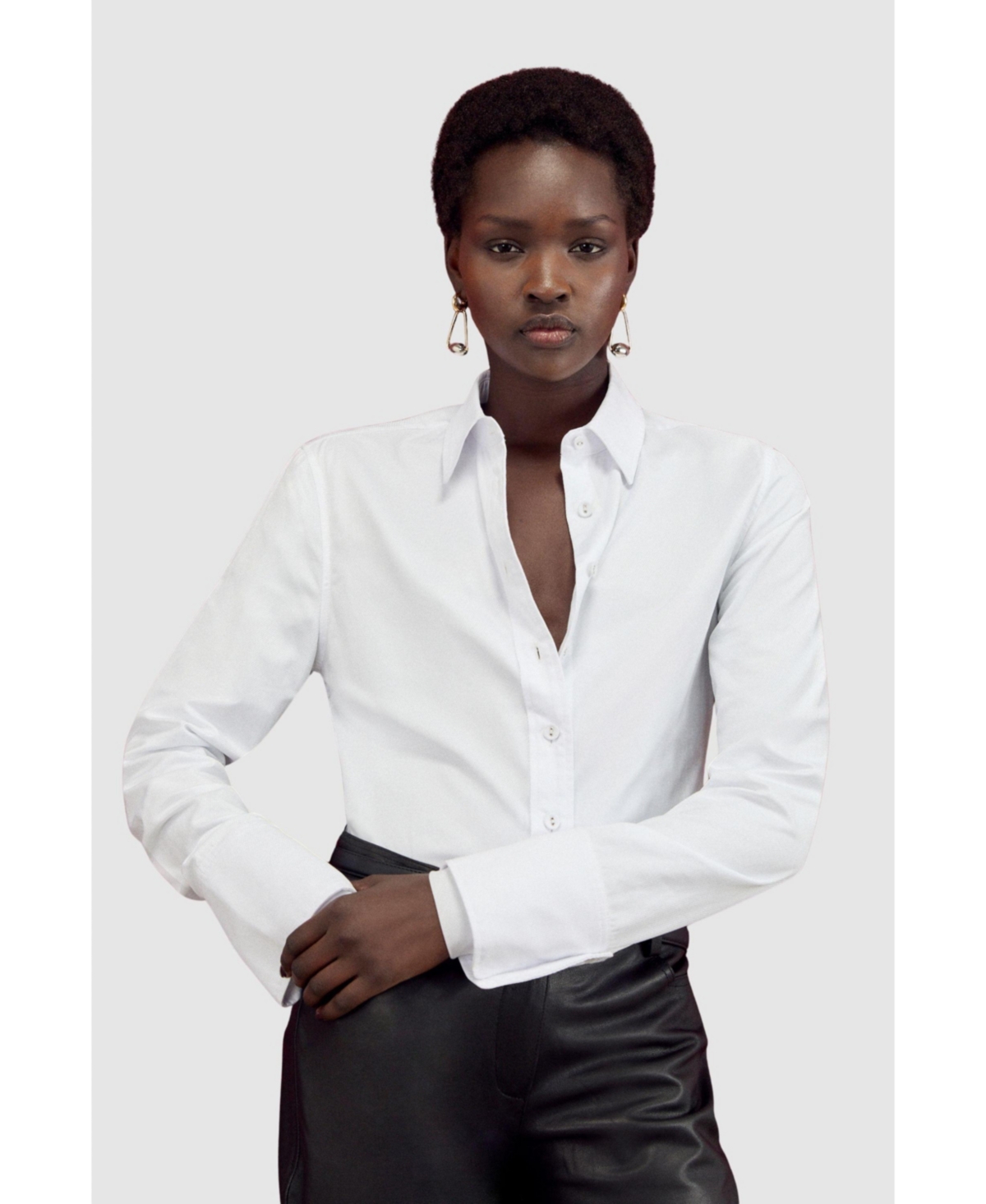 Click here for Karen Millen Womens Cotton Woven Buttoned Shirt -... prices