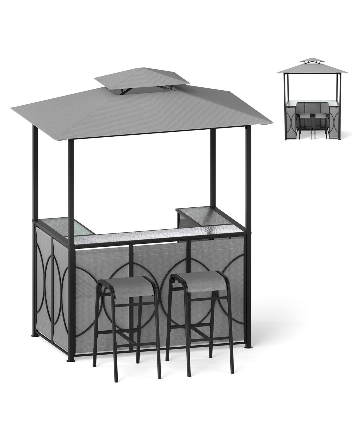 Click here for Sugift 6.5 x 4 x 8 ft Grill Gazebo Set with Bar Ta... prices