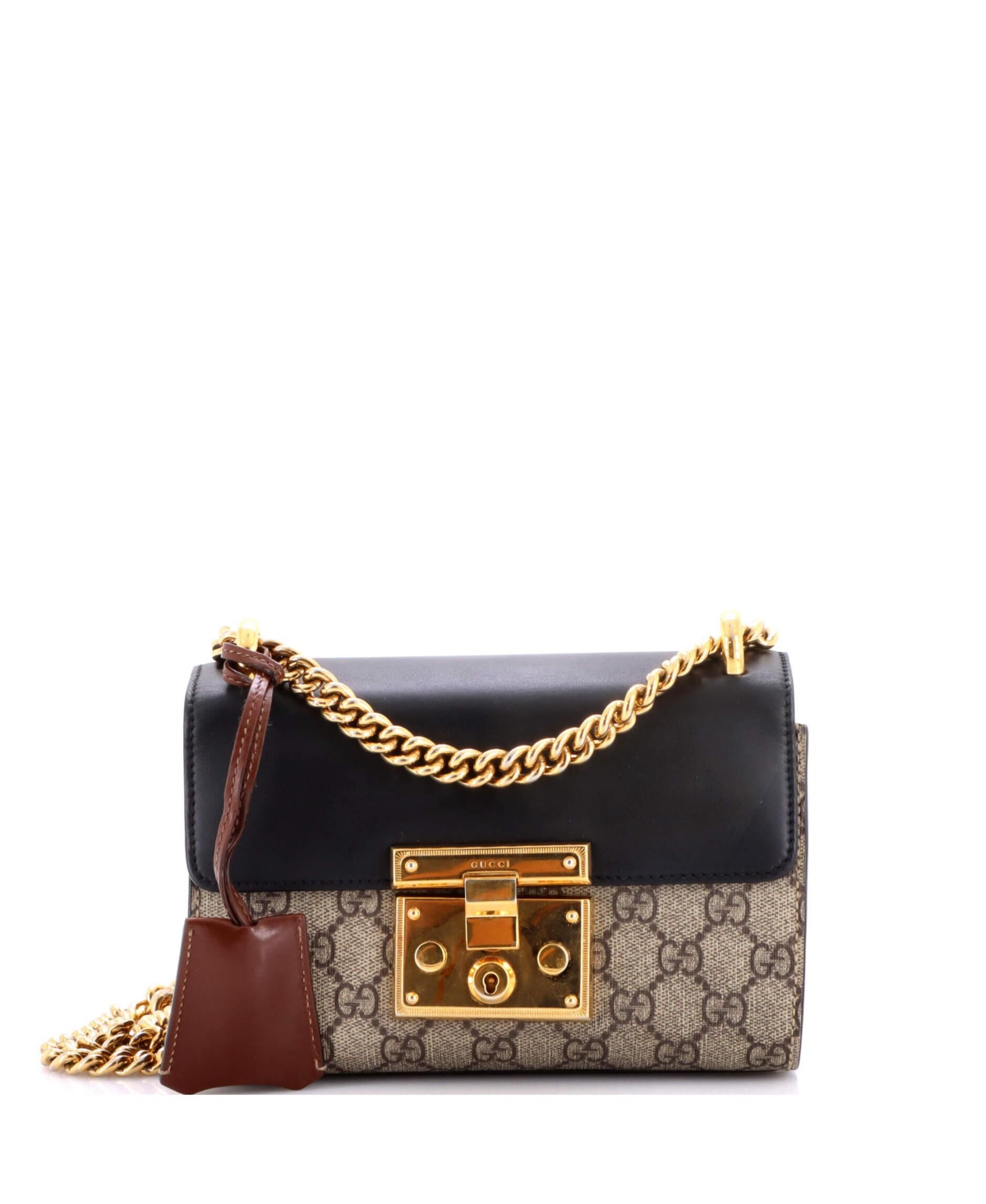 Click here for Pre-Owned Gucci Small Padlock Shoulder Bag Gg Coat... prices