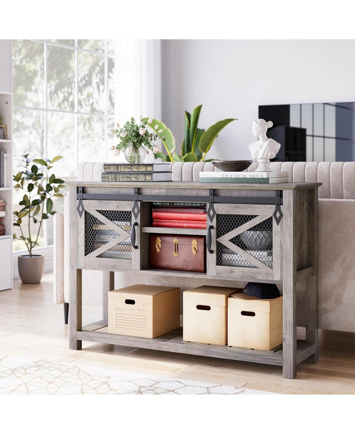 Click here for gaomon Farmhouse Entryway Table Hallway Storage an... prices