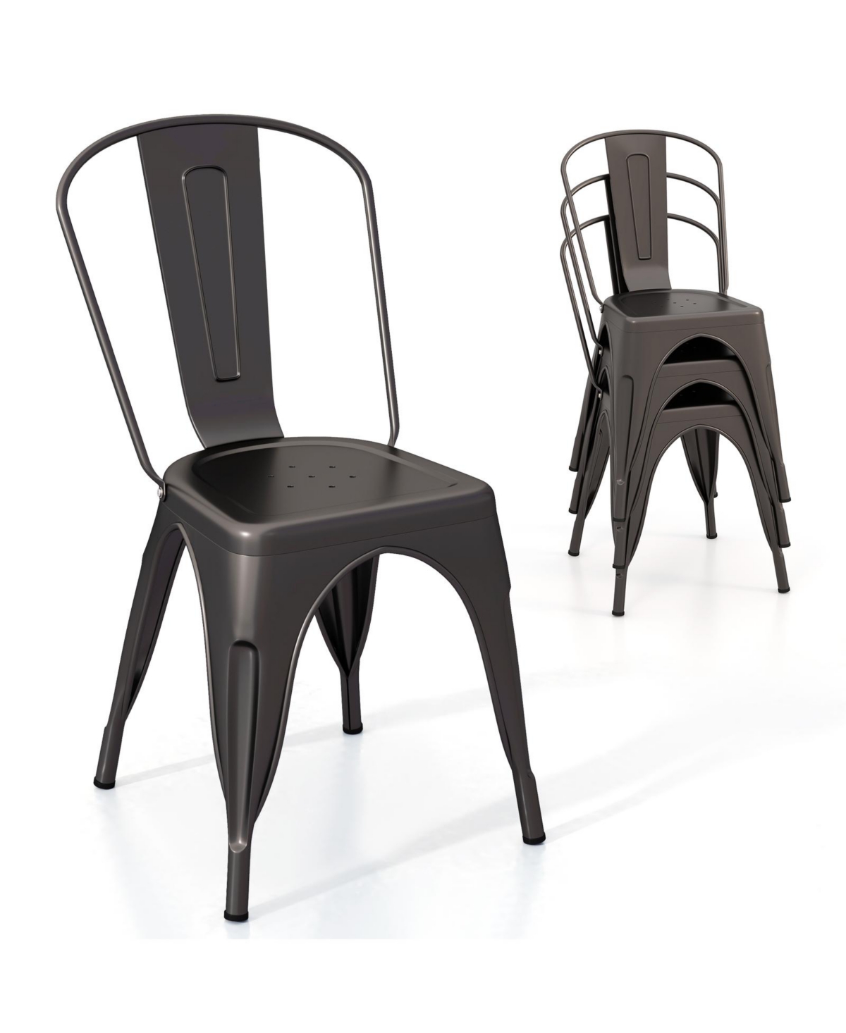 Click here for Sugift Metal Dining Chairs Set of Four with Remova... prices