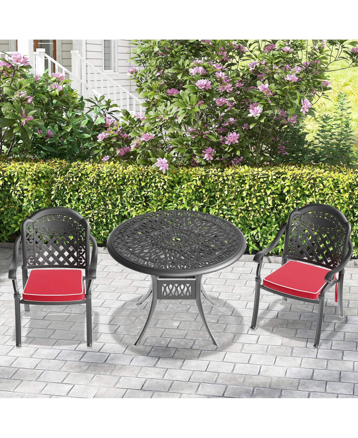 Click here for Clihome 3-Piece Bistro Table Set Cast Aluminum Pat... prices