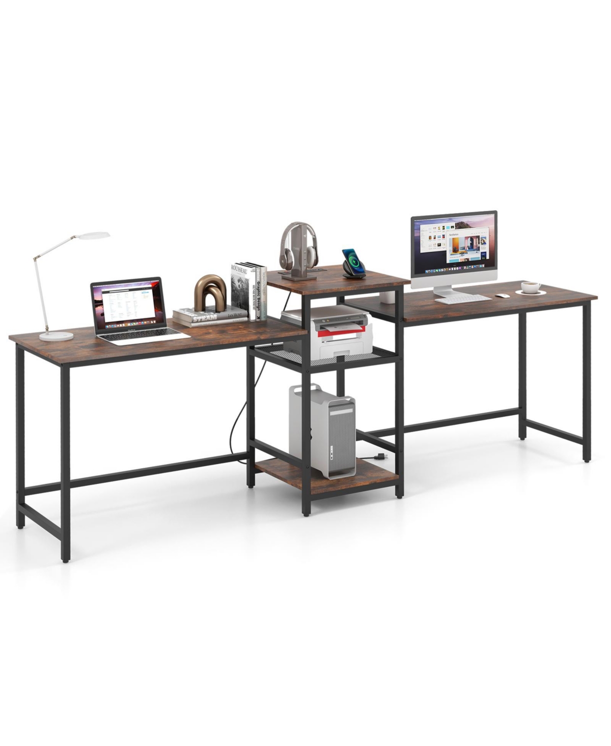Click here for Sugift Two Person Computer Desk with Power Outlet... prices