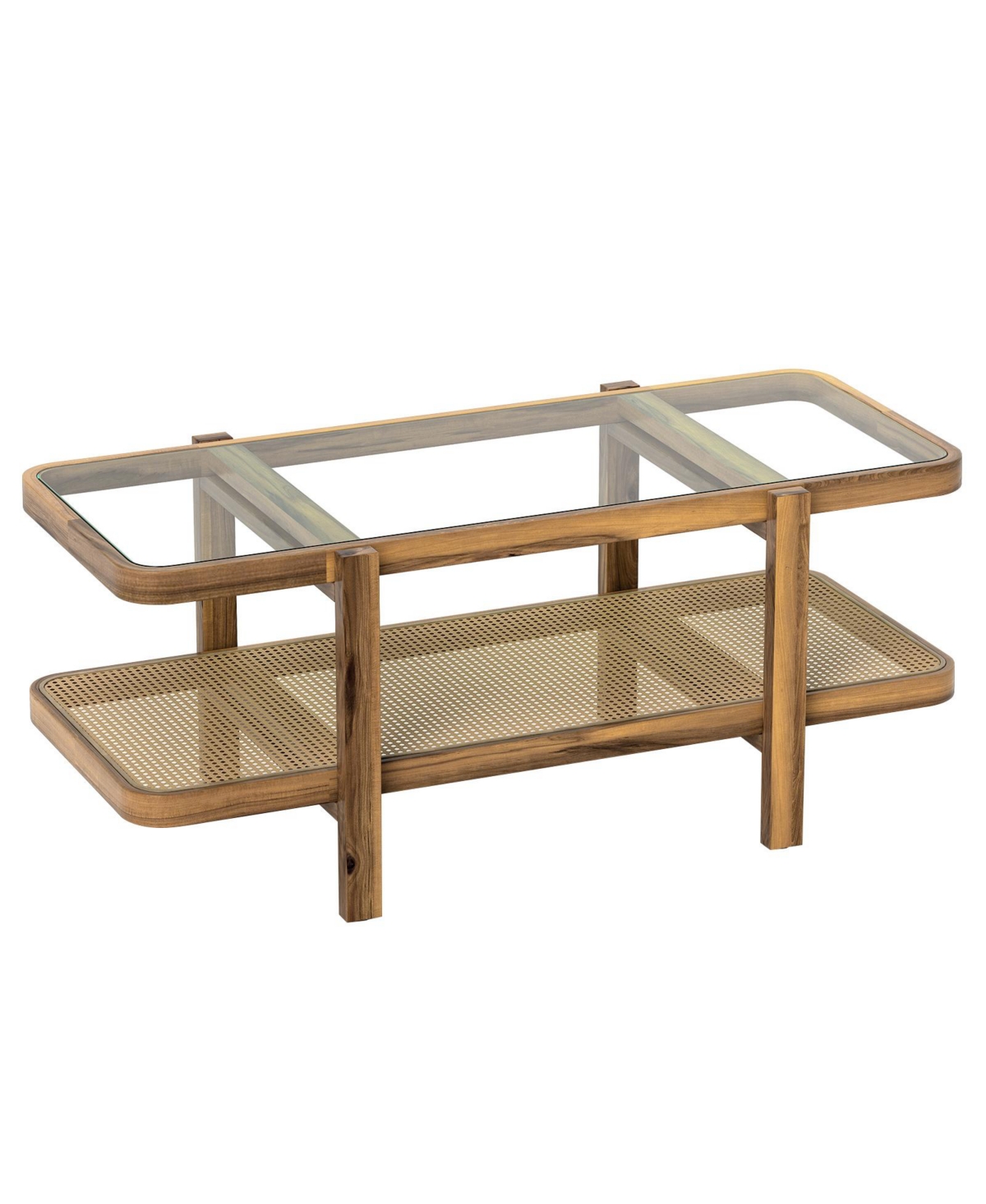 Click here for Sugift Two Tier Coffee Table with Storage and Glas... prices