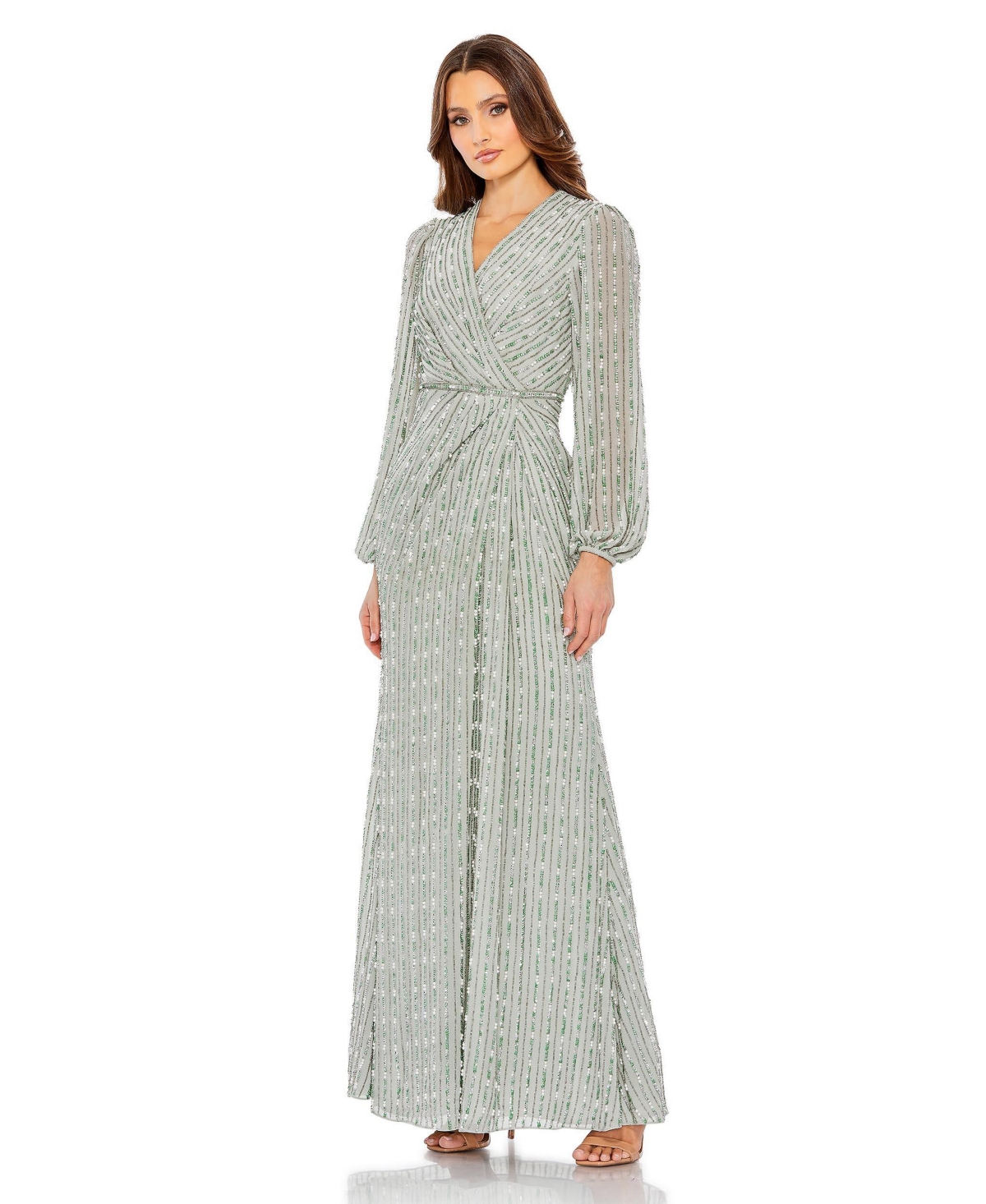 Click here for Mac Duggal Womens Sequin-Embellished V-Neck Evenin... prices