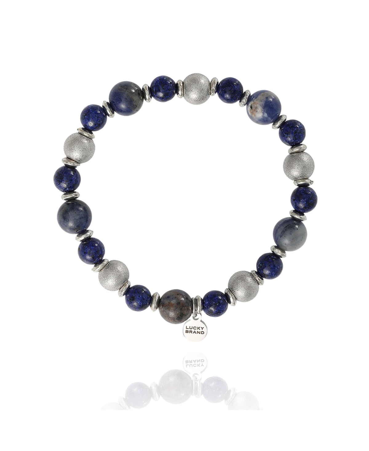 Click here for Lucky Brand Mens Sodalite & Silver-Tone Beaded Str... prices