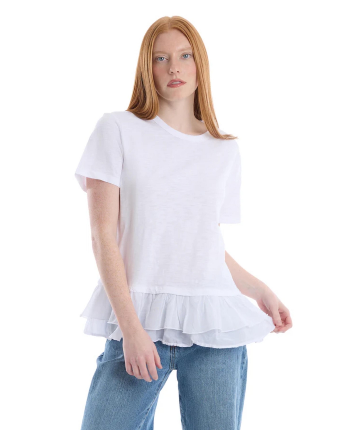 Click here for Wilt Clothing Womens Short Sleeve Mixed Media Tee... prices