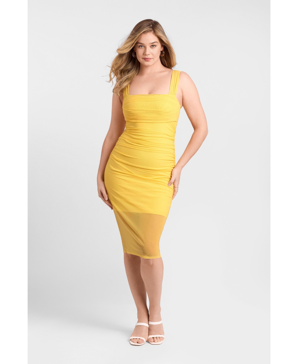 Click here for S3 Apparel Womens S3 Draped Mesh Sculpting Midi Dr... prices