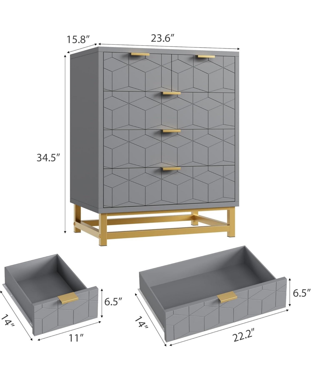Click here for gaomon 5 Drawer Dresser Metal Base Modern for Livi... prices