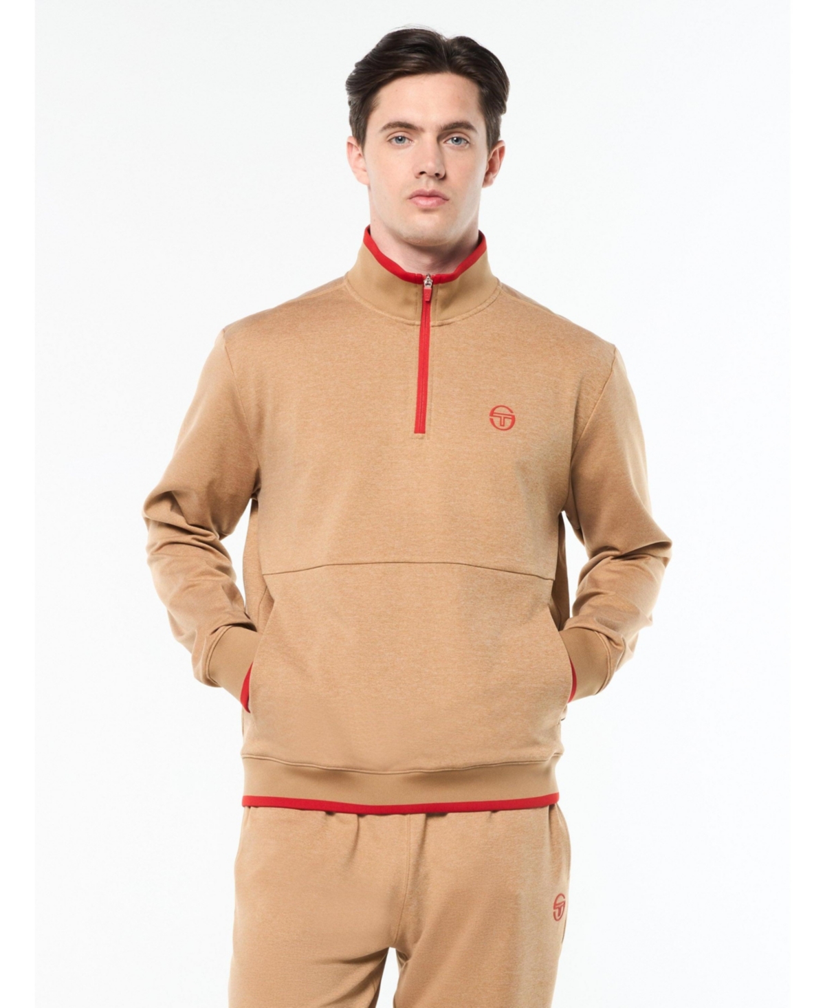 Click here for Sergio Tacchini Mens Nuvola Quarter Zip - Bronze b... prices