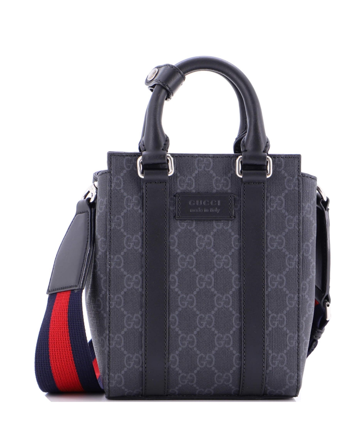 Click here for Pre-Owned Gucci Mini Convertible Web Open Tote Gg... prices