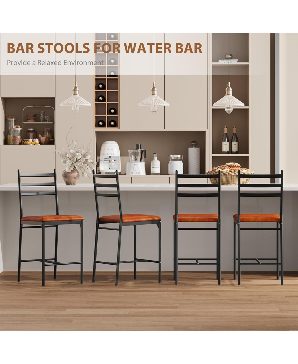 Click here for gaomon Set of 4 Counter Height Barstools with Foot... prices