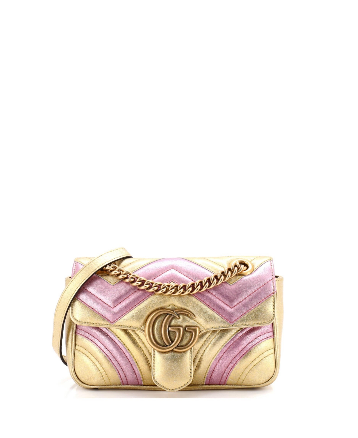 Click here for Pre-Owned Gucci Small Gg Marmont Flap Bag Matelass... prices