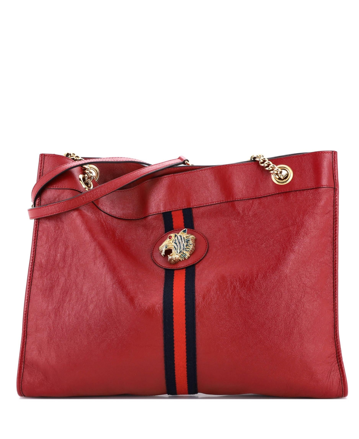 Click here for Pre-Owned Gucci Large Rajah Chain Tote Leather - R... prices