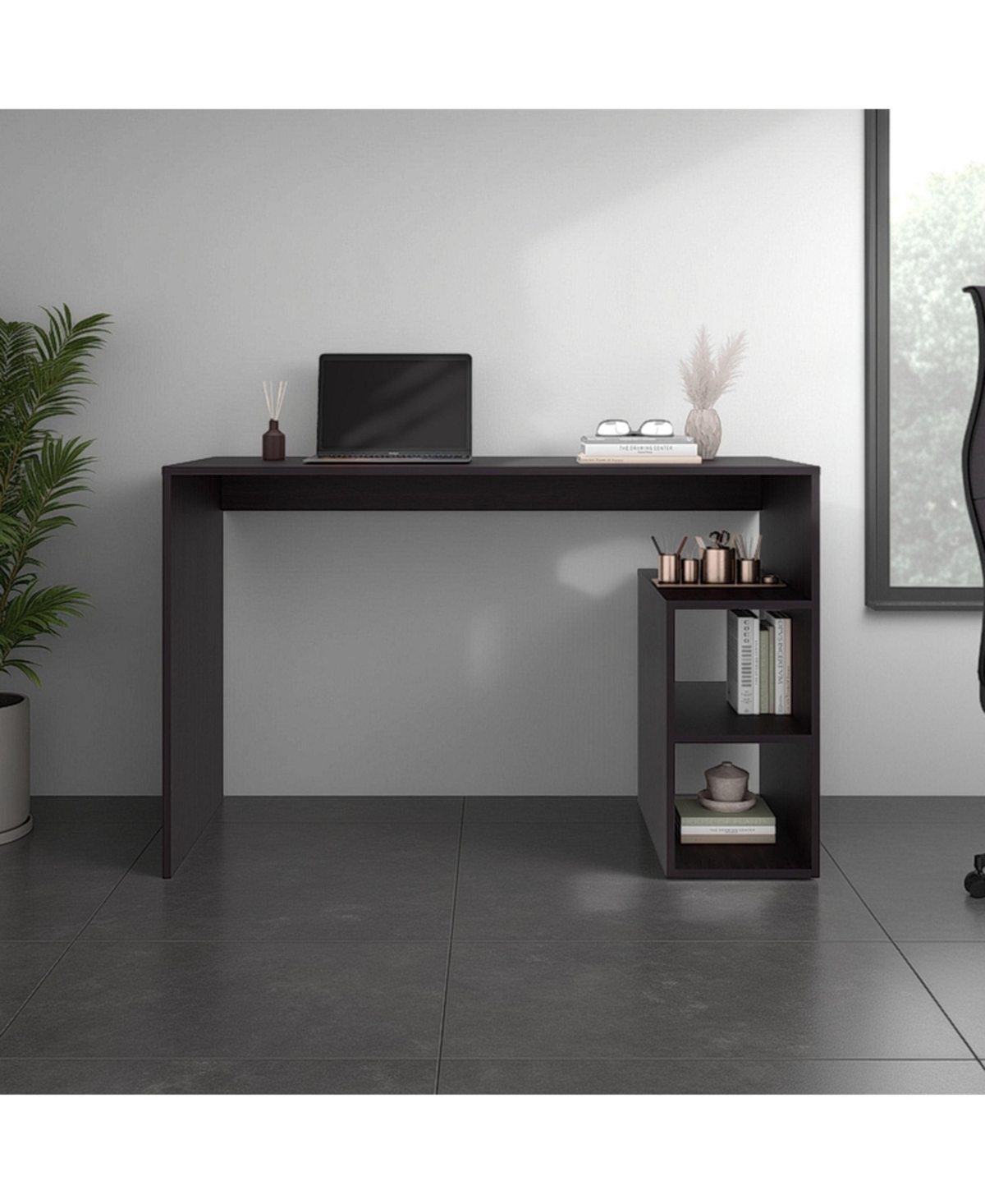 Click here for Depot E-Shop Benson Desk  3 Shelves - Black wengue prices