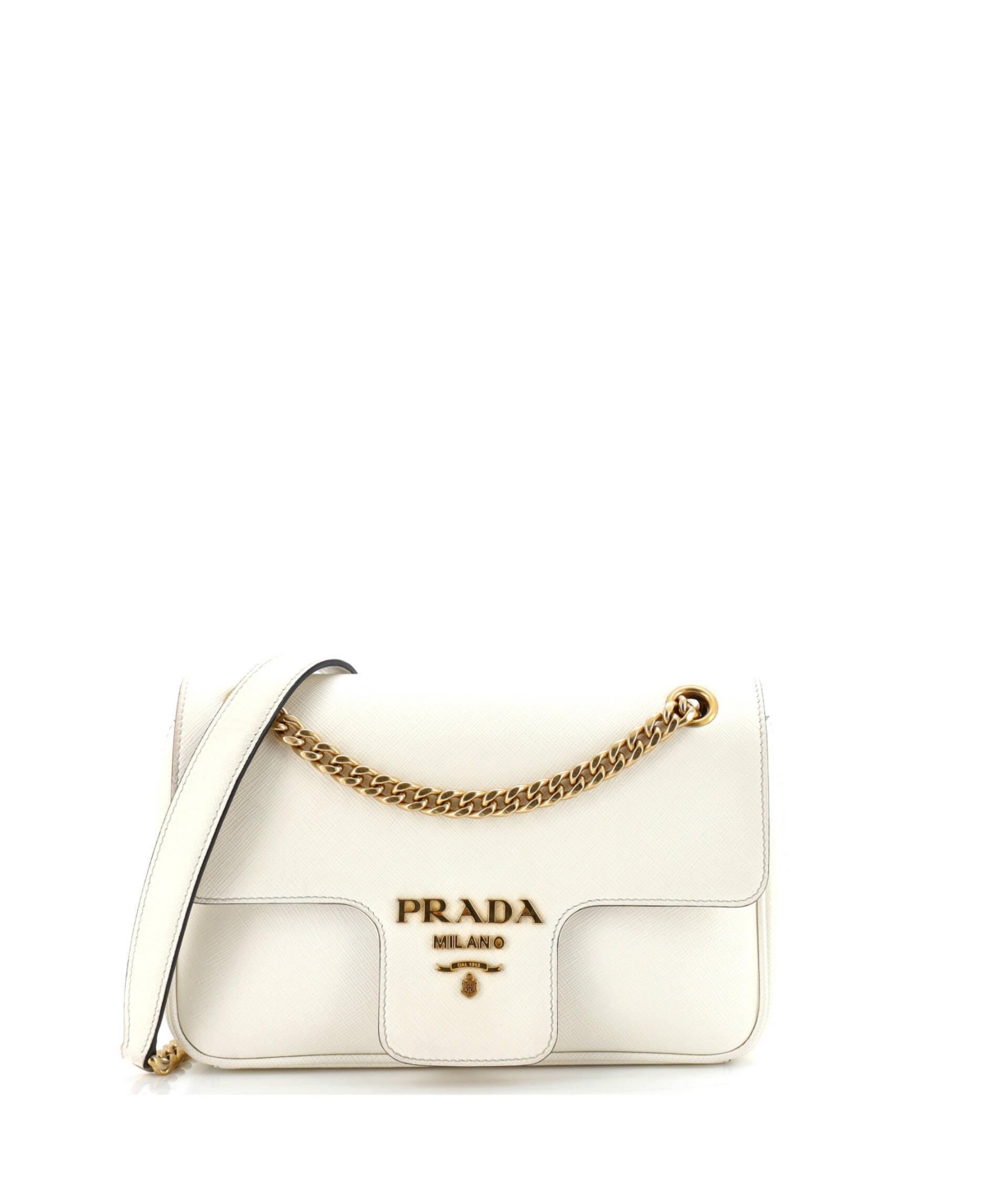 Click here for Pre-Owned Prada Small Pattina Flap Shoulder Bag Sa... prices