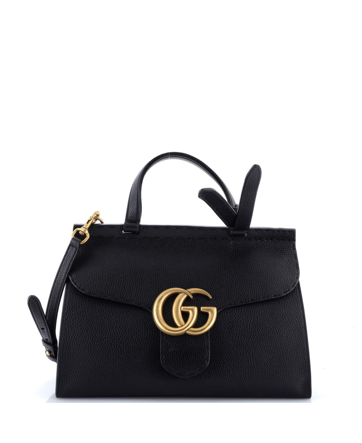Click here for Pre-Owned Gucci Small Gg Marmont Top Handle Bag Le... prices