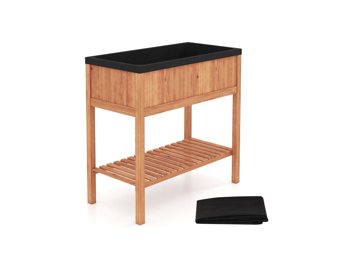 Click here for Slickblue Raised Wooden Garden Bed with Storage &... prices