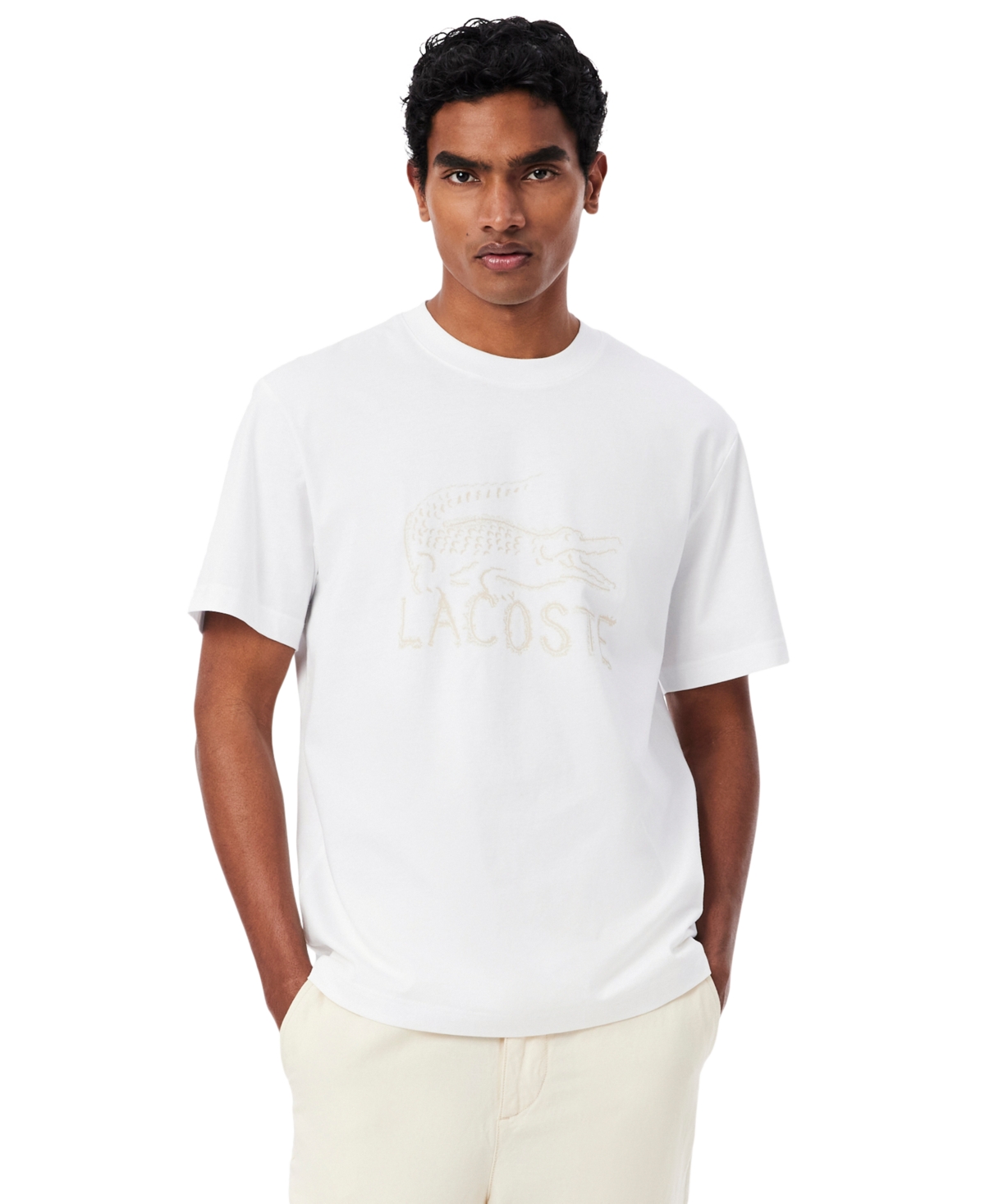 Click here for Lacoste Mens Graphic Short-Sleeve T-Shirt - White prices