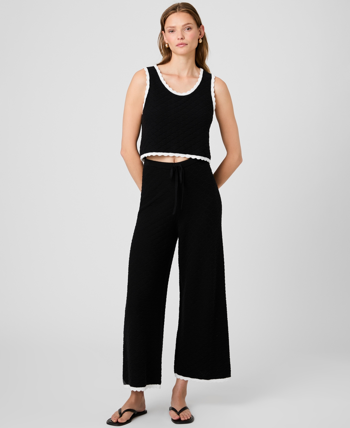Click here for French Connection Womens Pull-On Cotton Pants - Bl... prices