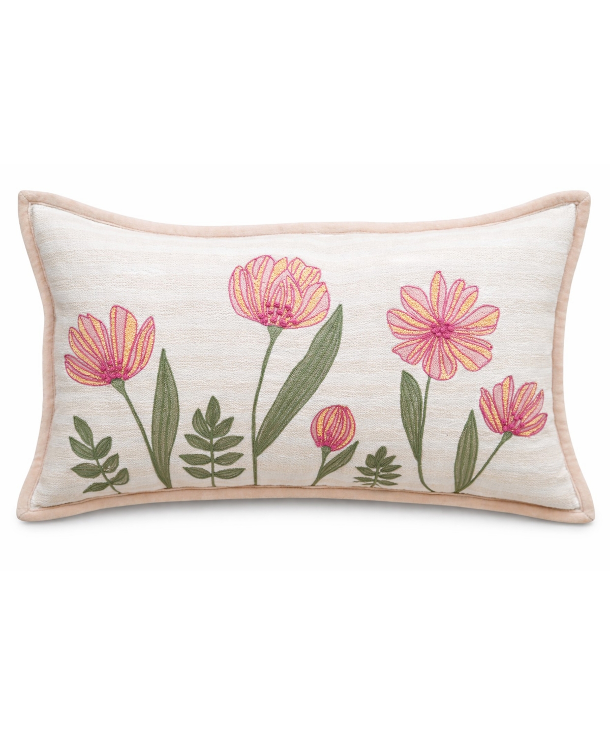 Click here for Vibhsa Poppy Garden Spring Embroidered Lumbar Deco... prices