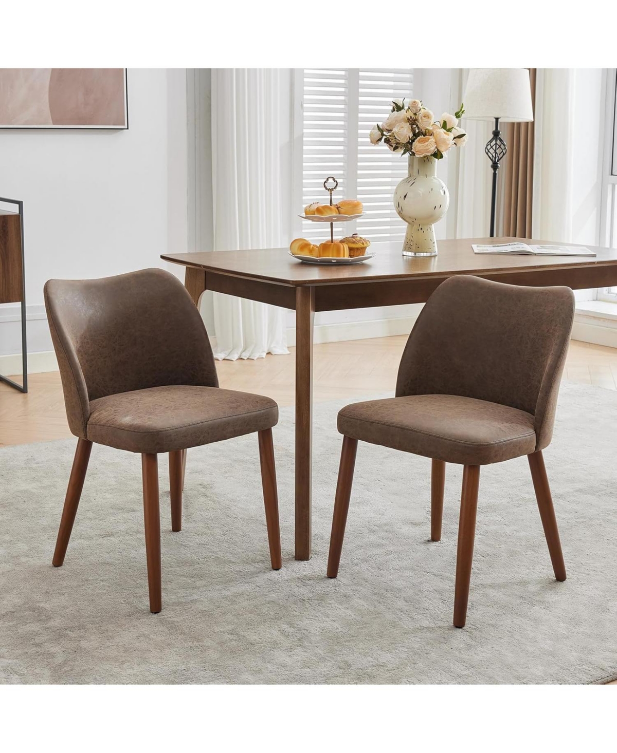 Click here for gaomon Leather Dining Chairs Set of 2  Upholstered... prices