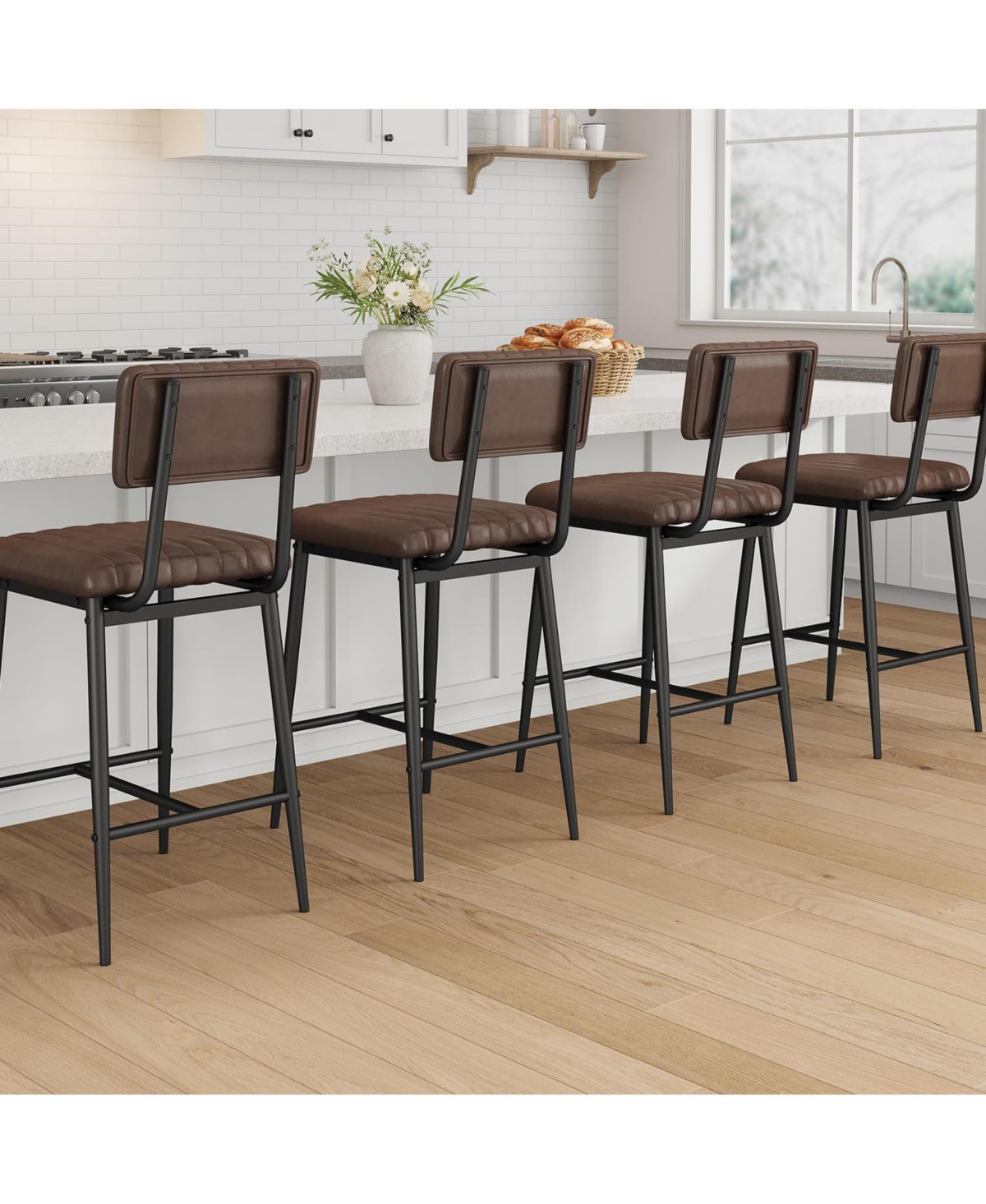 Click here for gaomon Bar Stools Set of 8  Counter Height Chairs... prices