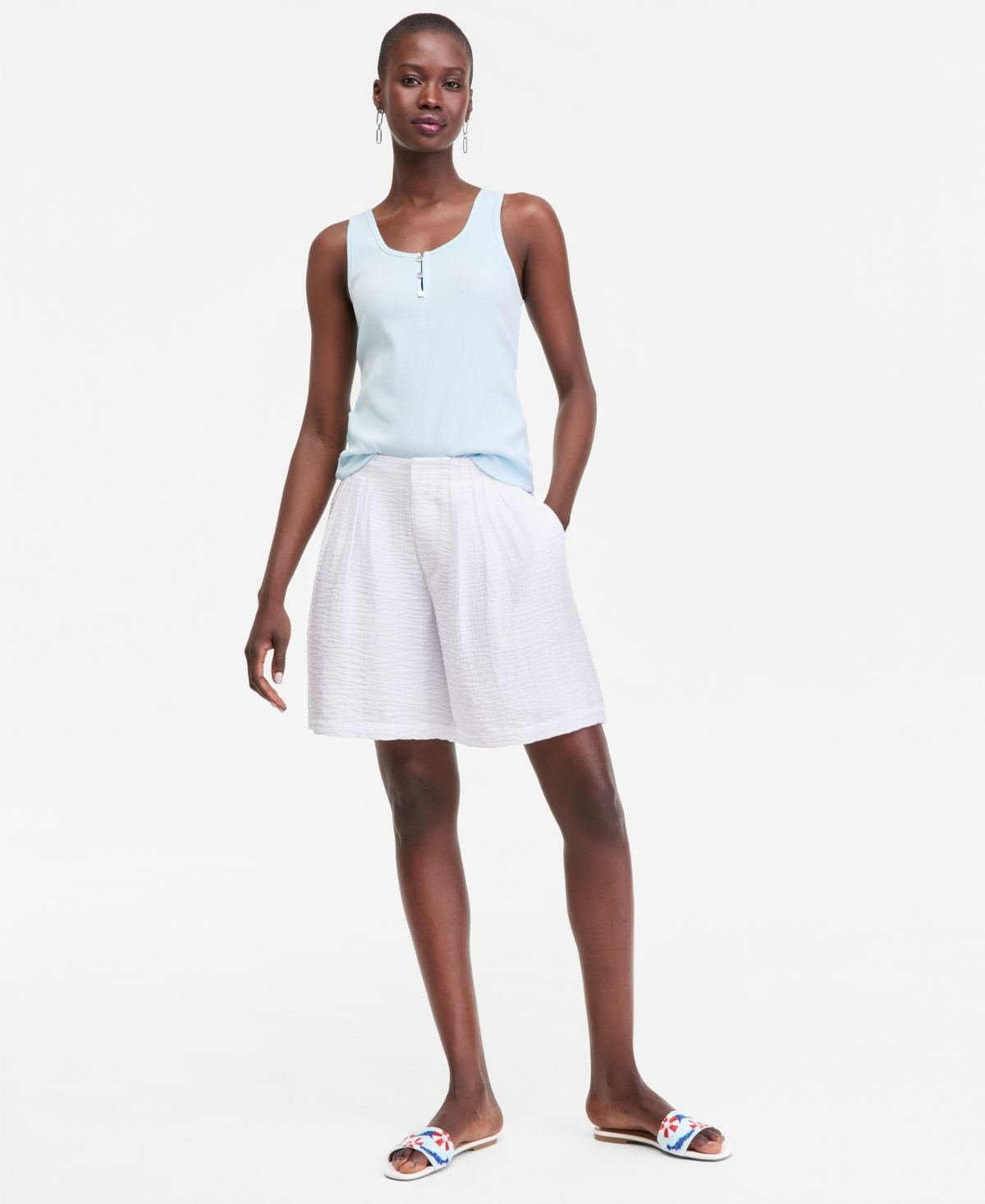 Click here for On 34th Womens Pleated Gauze Shorts  Macys Exclusi... prices