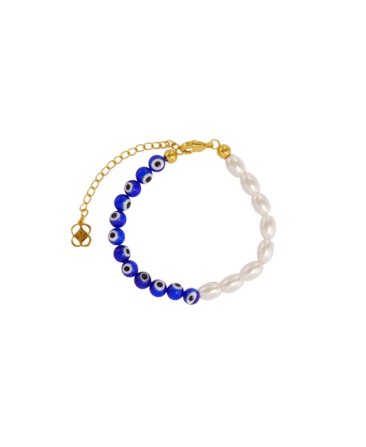 Click here for Ottoman Hands Mila Evil Eye And Pearl Beaded Brace... prices