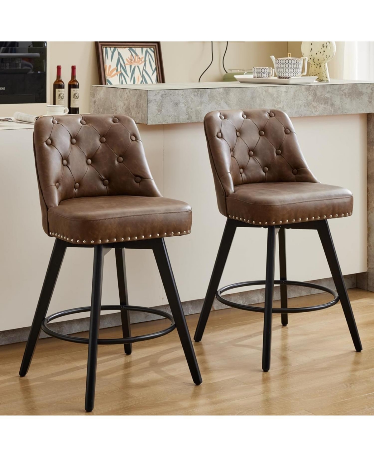 Click here for gaomon Counter Height Swivel Bar Stools Set of 2... prices