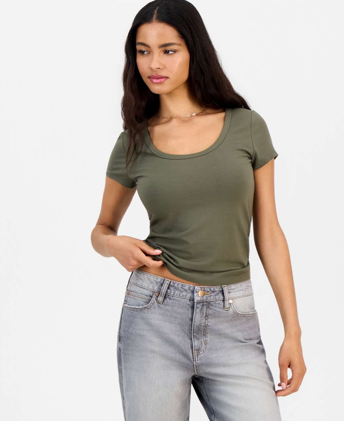 Click here for Hippie Rose Juniors Scoop-Neck Cap-Sleeve Top - Du... prices