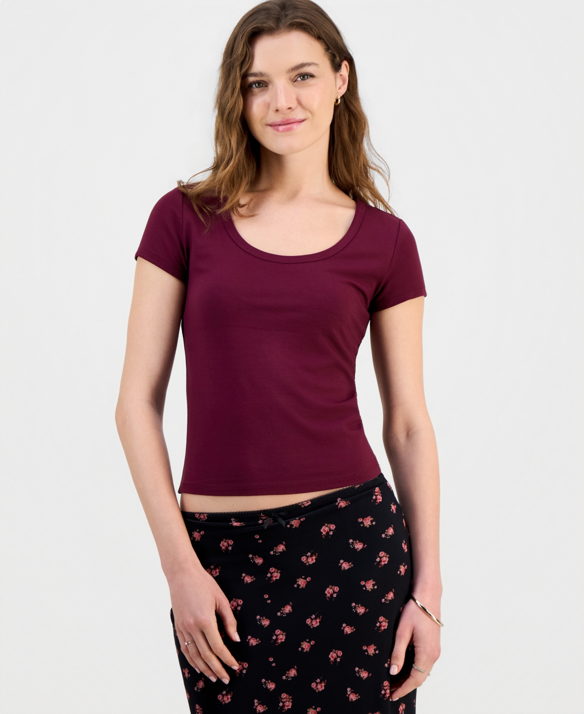 Click here for Hippie Rose Juniors Scoop-Neck Cap-Sleeve Top - Wi... prices