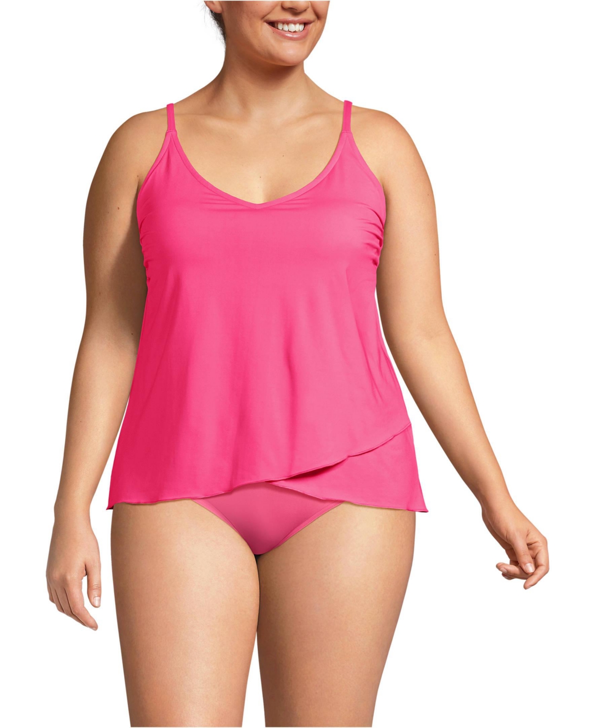 Click here for Lands End Womens Plus Size Tulip Hem Tankini Top -... prices