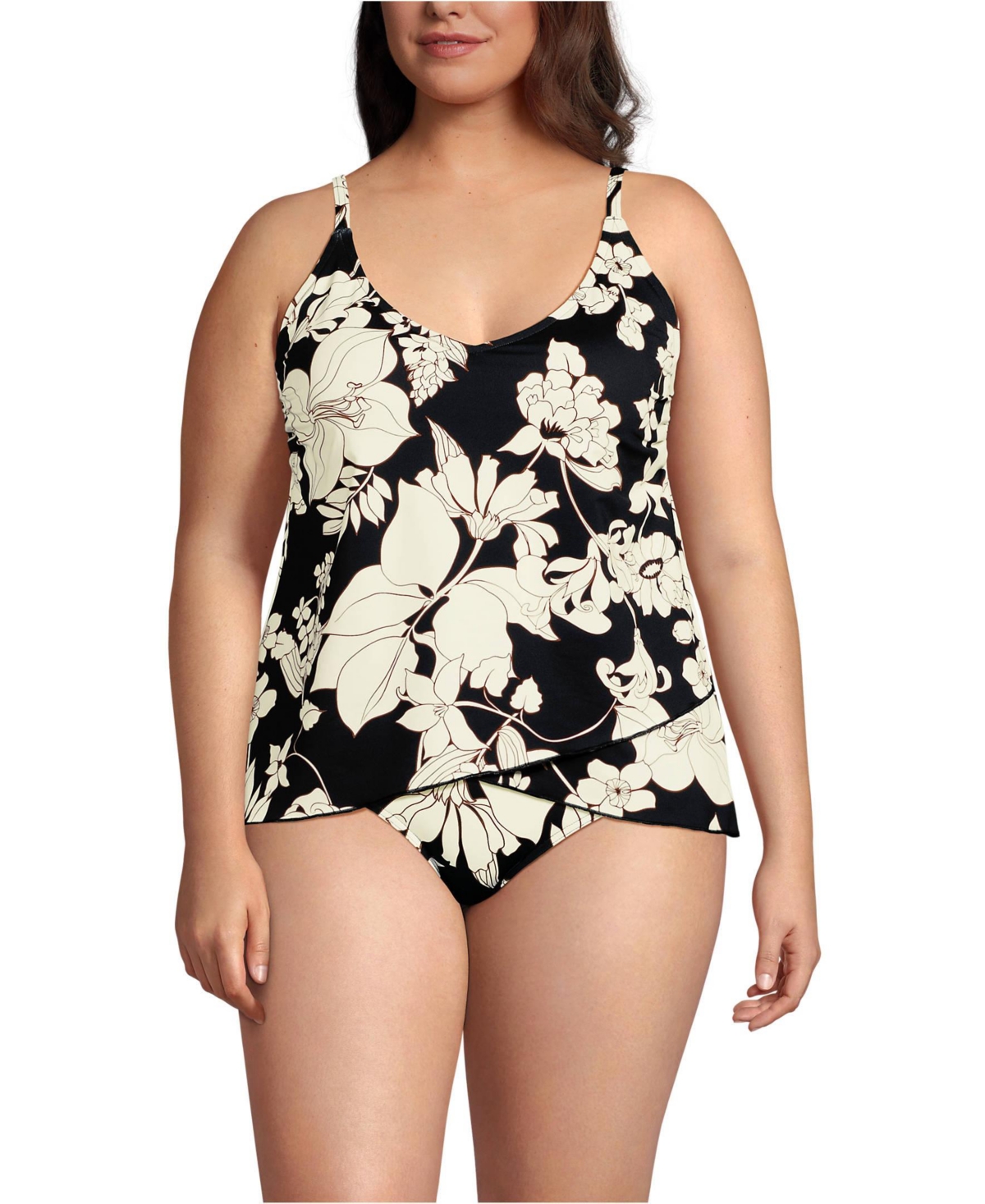 Click here for Lands End Womens Plus Size Tulip Hem Tankini Top -... prices