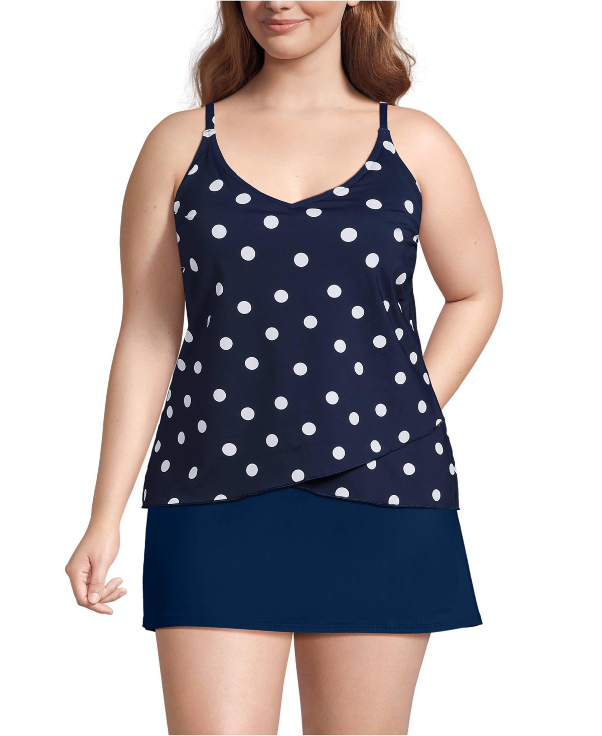 Click here for Lands End Womens Plus Size Tulip Hem Tankini Top -... prices