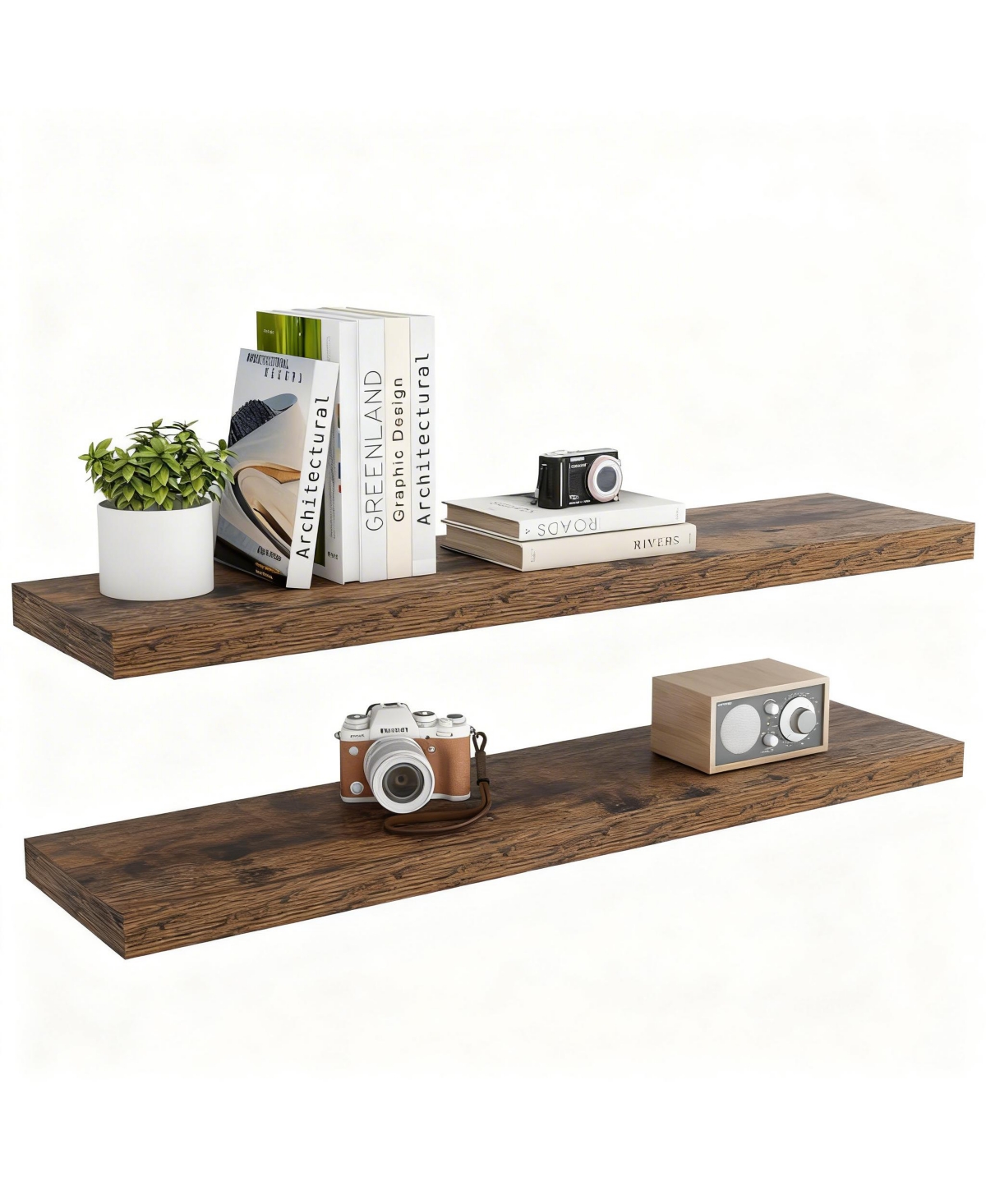 Click here for Yigii Floating Shelves Wall Mounted Set of 2 Rusti... prices