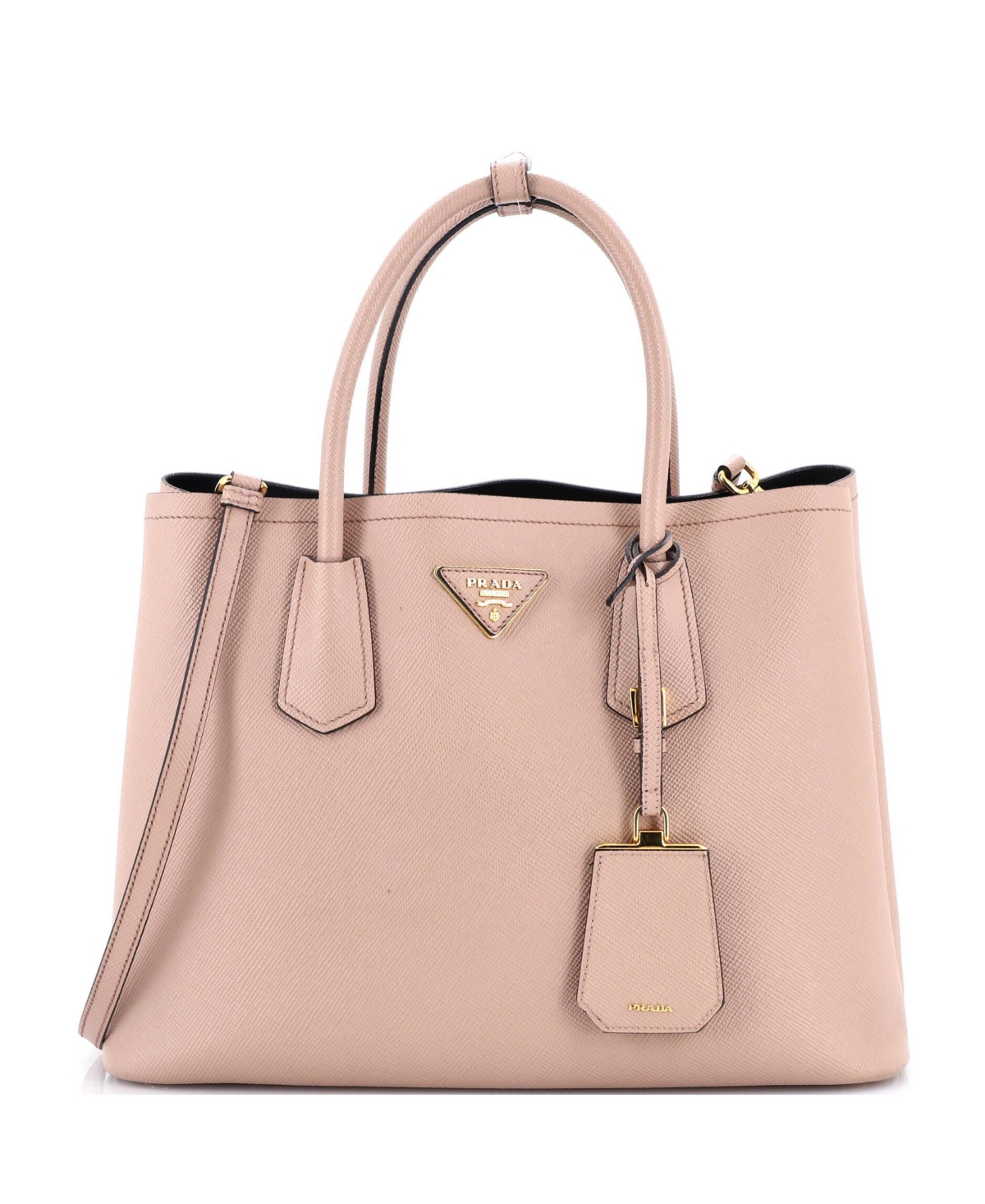 Click here for Pre-Owned Prada Medium Cuir Double Tote Saffiano L... prices