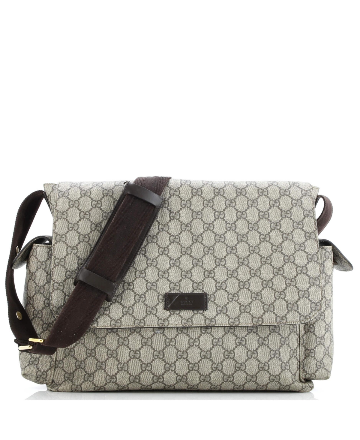 Click here for Pre-Owned Gucci Diaper Bag Gg Coated Canvas - Brow... prices