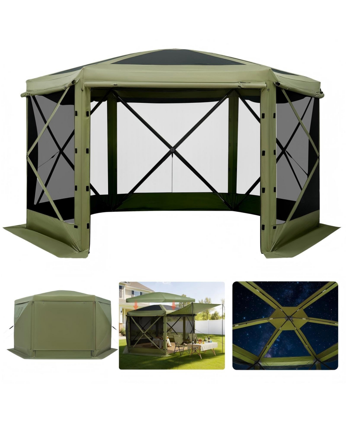 Click here for Gouun 10 x 10 ft 6-Sided Pop-Up Gazebo Screen Tent... prices