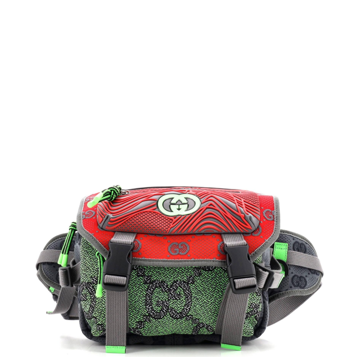 Click here for Pre-Owned Gucci Buckle Flap Chest Strap Backpack G... prices