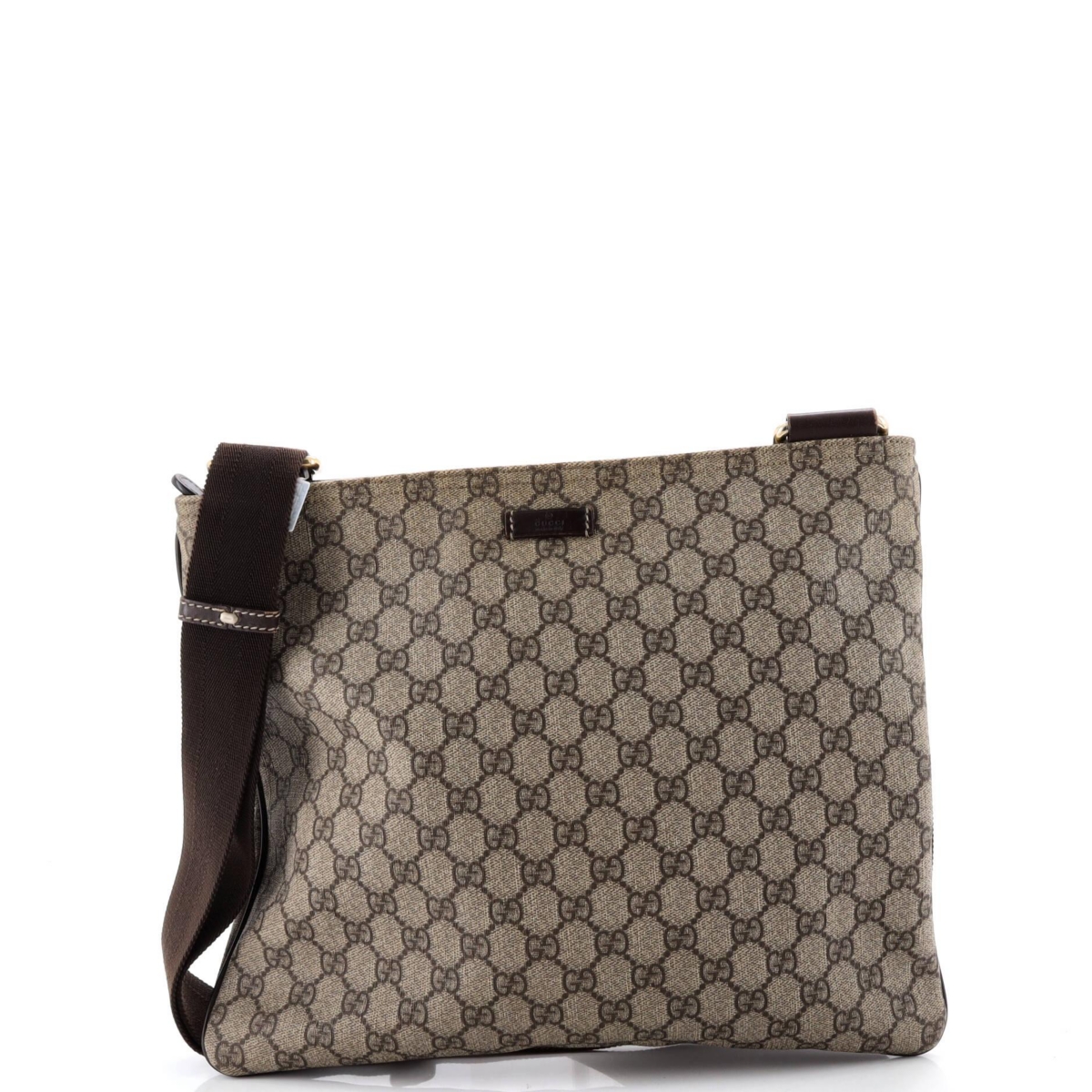 Click here for Pre-Owned Gucci Large Zip Top Messenger Bag Gg Coa... prices