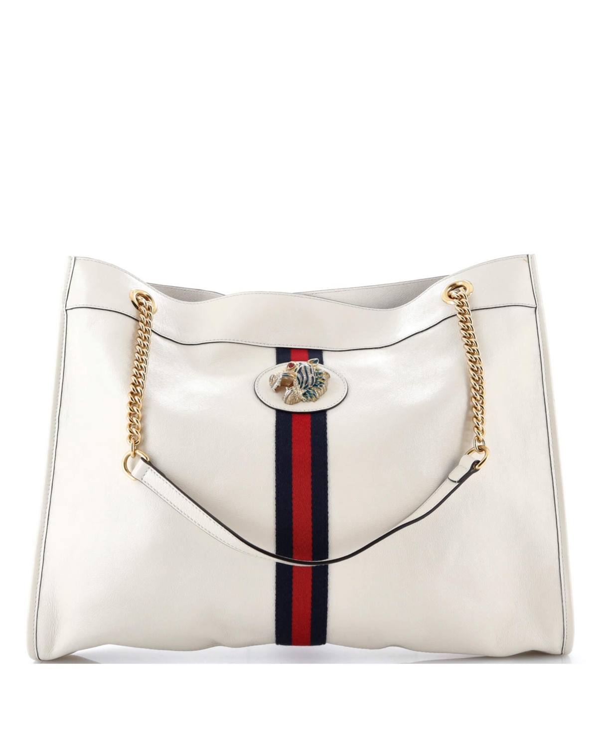 Click here for Pre-Owned Gucci Large Rajah Chain Tote Leather - N... prices