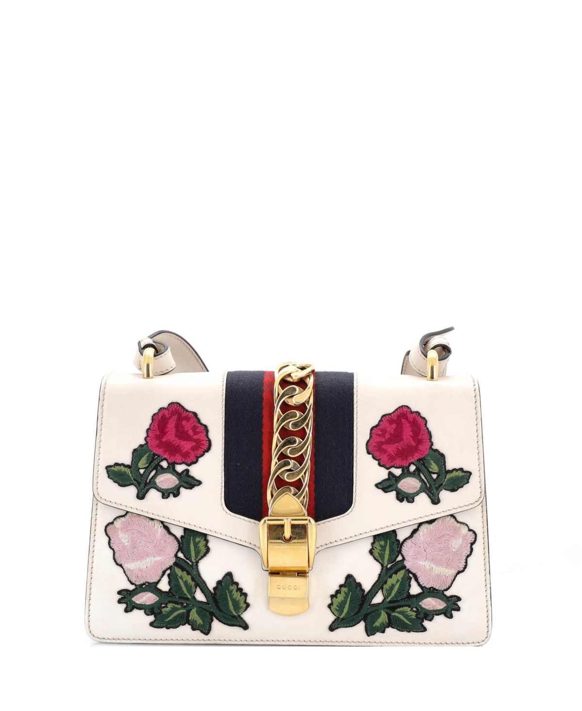 Click here for Pre-Owned Gucci Small Sylvie Shoulder Bag Embroide... prices