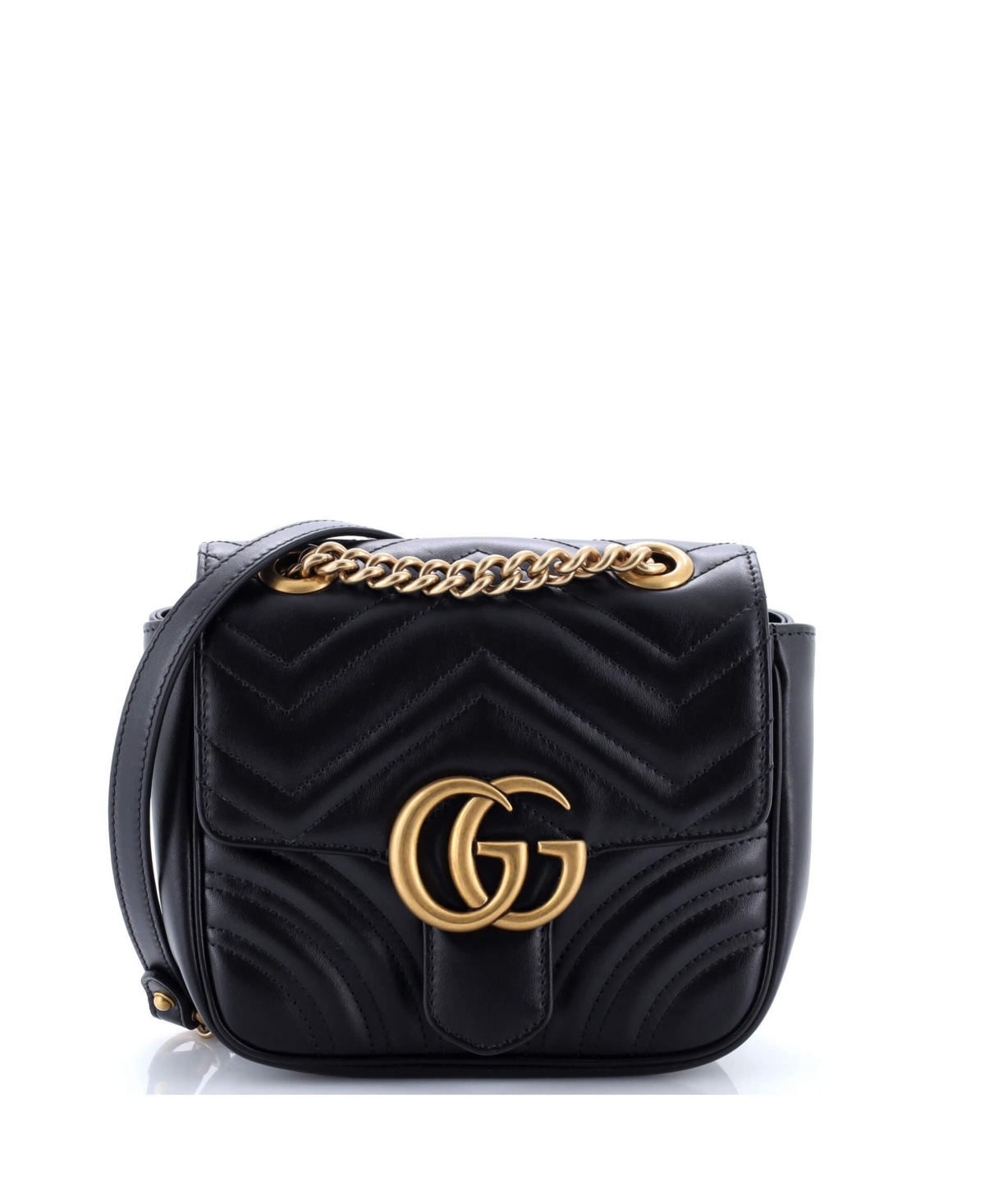 Click here for Pre-Owned Gucci Mini Gg Marmont Square Flap Bag Ma... prices