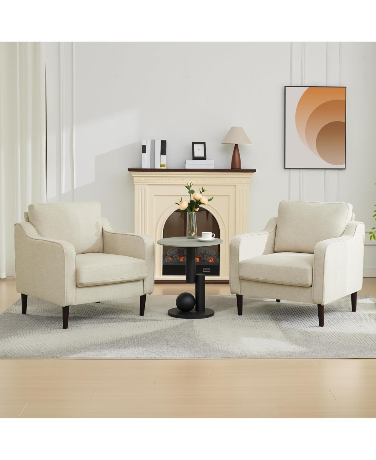 Click here for gaomon Accent Chairs Set of 2  Mid-Century Linen A... prices