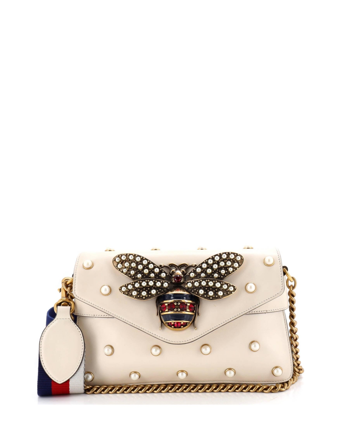 Click here for Pre-Owned Gucci Mini Broadway Pearly Bee Shoulder... prices