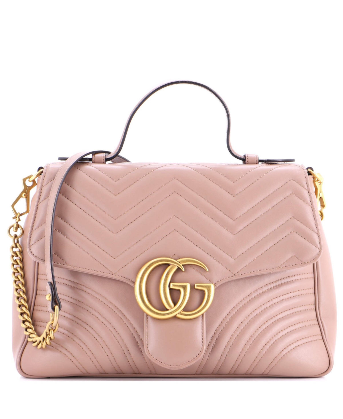 Click here for Pre-Owned Gucci Medium Gg Marmont Top Handle Flap... prices