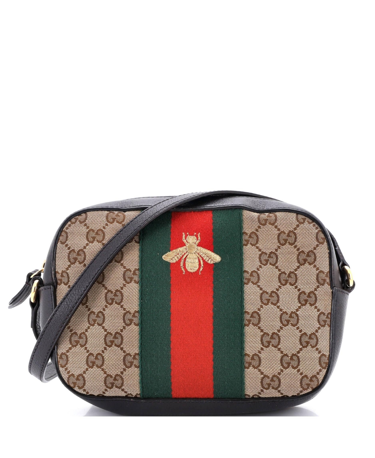 Click here for Pre-Owned Gucci Bee Web Camera Bag Gg Canvas - Bro... prices