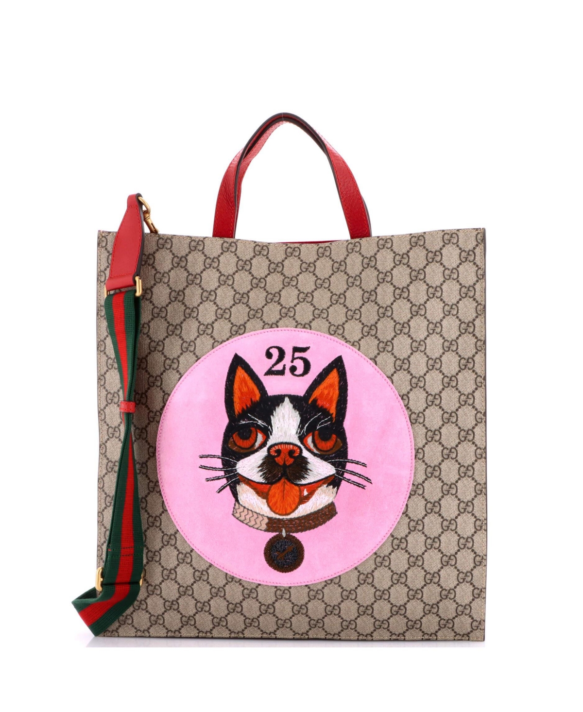 Click here for Pre-Owned Gucci Tall Convertible Soft Open Tote Em... prices